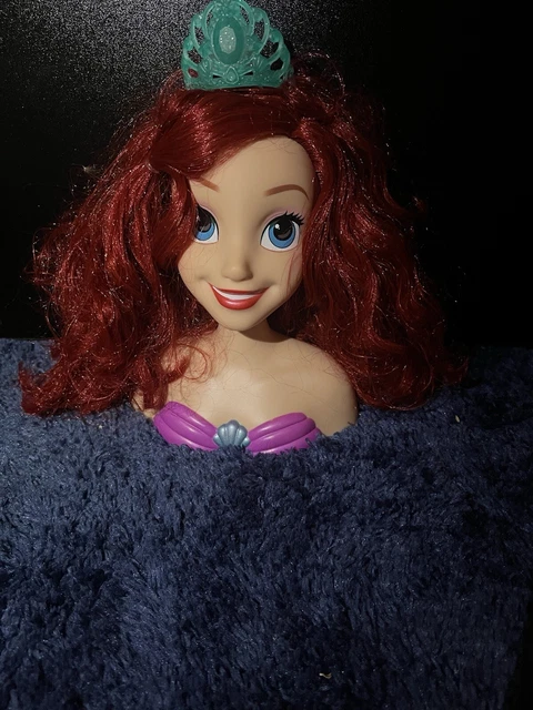 DISNEY PRINCESS ARIEL Styling Head The Little Mermaid Hair Dressing ...