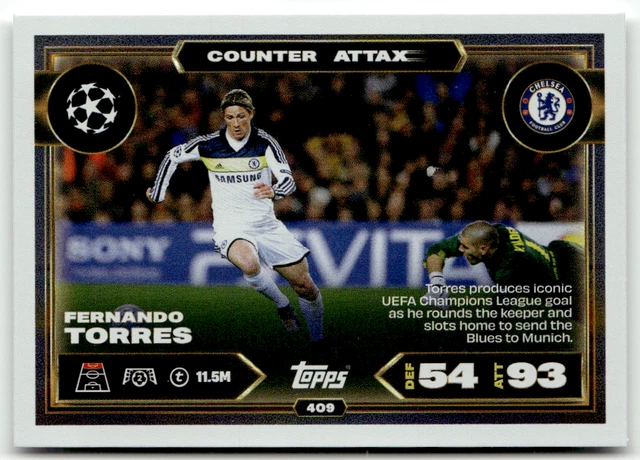 TOPPS MATCH ATTAX Champions League 2025-26 No 409 Fernando Torres ...