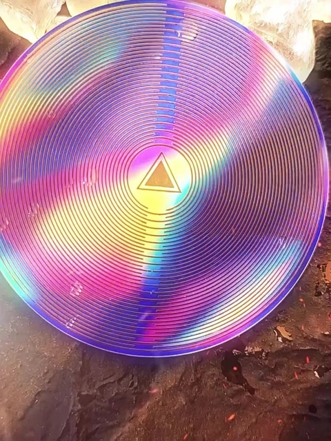 40 COIL RAINBOW Pyramid Energy Disc Dual Sided for Consciousness ...