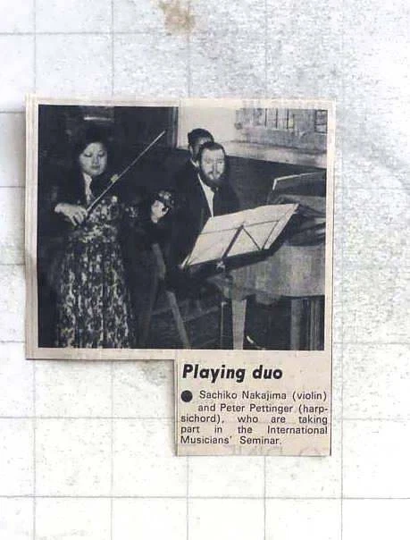 1975 SACHIKO NAKAJIMA Playing Violin With Peter Pettinger Harpsichord £ ...