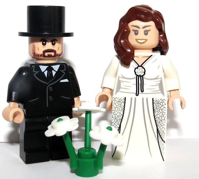 LEGO BRIDE BROW Cheveux & Mari Minifigure Haut Chapeau Chair Peau ...
