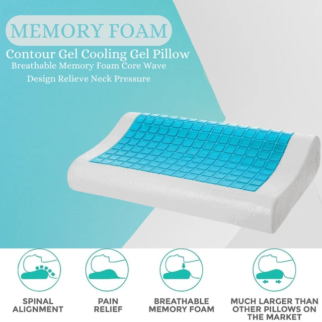 MEMORY FOAM COOLING GEL PILLOW Orthopedic Contour Neck Back Rest ...