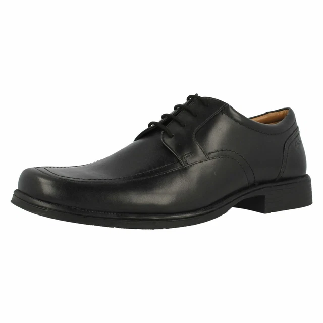 CLARKS MENS HUCKLEY Spring Black Leather Shoes G Fit (GO) £44.99 ...