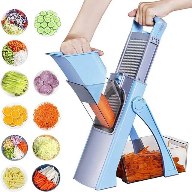 SAFE MANDOLINE VEGETABLE Slicer Adjustable Vegetable Chopper Mandolin ...
