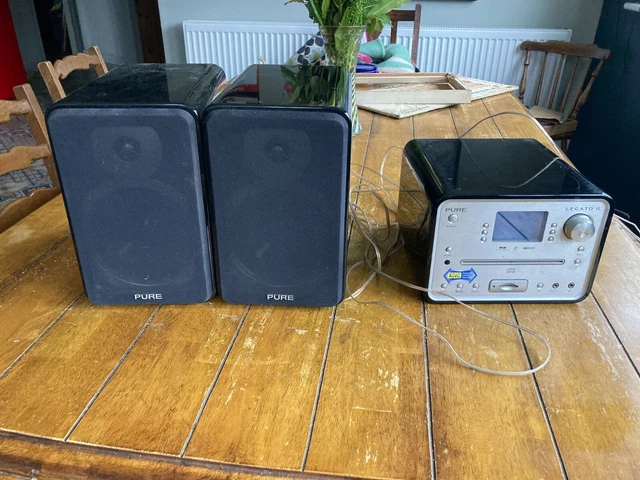 PURE LEGATO II Black DAB Radio CD Player with Speakers £104.71 ...