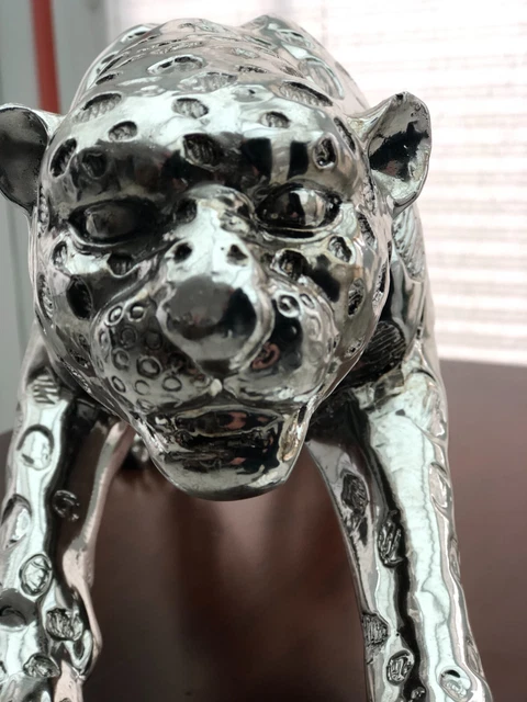 METAL COUGAR LEOPARD Lion Panther Statue Sculpture Figure Large Cat ...