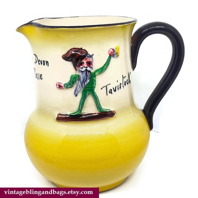 13CM 1930S VINTAGE Watcombe lucky Devon Pixie jug Tavistock Pixie ...