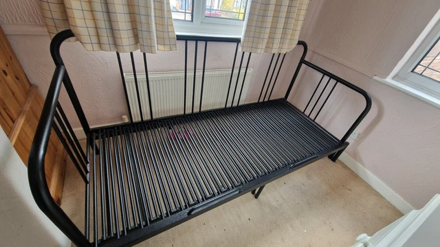 IKEA FYRESDAL DAY-BED frame, black, Double, Single, Sofa, Man-den ...
