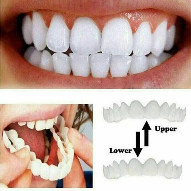 SMILE SNAP ON False Teeth Upper & Lower Dental Veneers Dentures Tooth ...