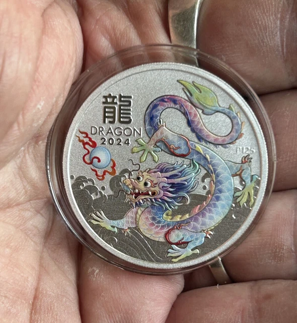 1 0Z ARGENT - Australie White Dragon - Lunar III serie - P125 - 2024 ...