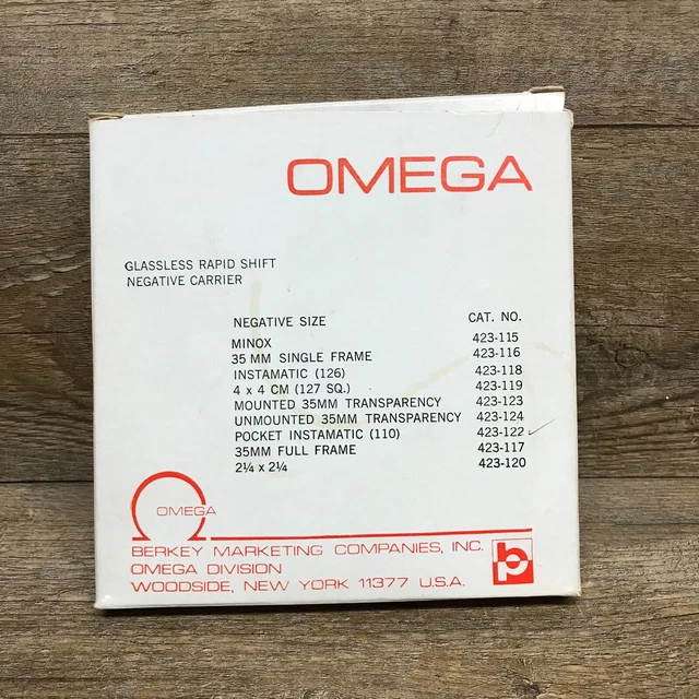 OMEGA GLASSLESS RAPID Shift Negative Carrier 2 1/4 x 2 1/4 Cat No. 423 ...