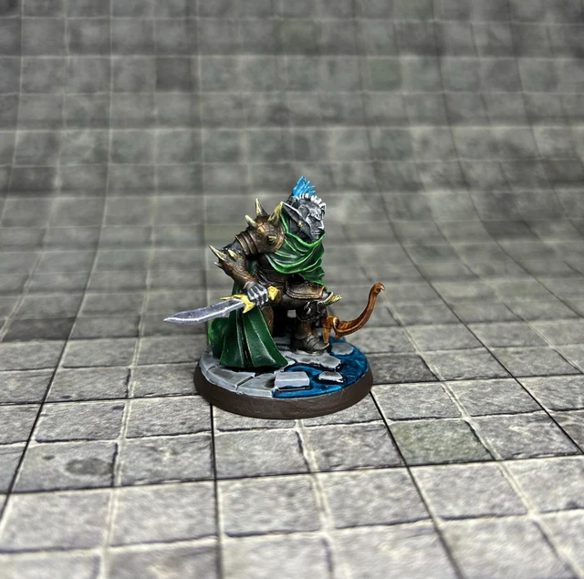 CUSTOM PAINTED 32MM Drow | Dark Elf Ranger Miniature TTRPG DnD Artisan ...