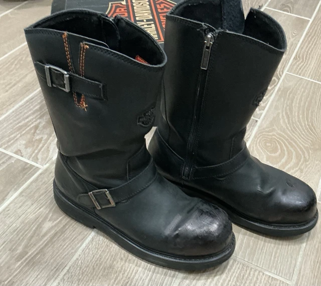 HARLEY DAVIDSON MEN’S Jason Steel Toe Leather Boots With Goodyear Welt ...