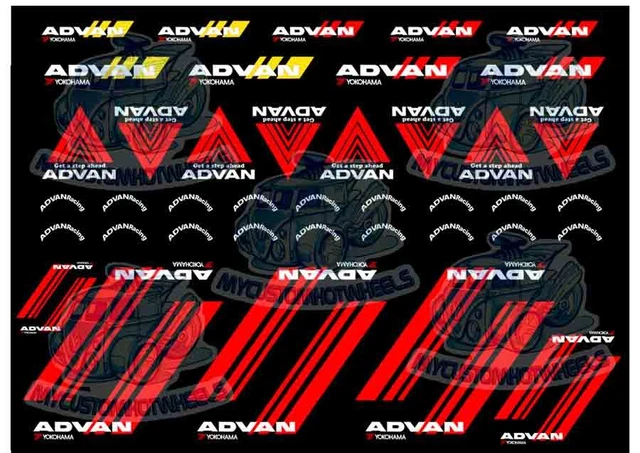 YOKOHAMA ADVAN RACING | Waterslide Decals in all model scales from 1/64 ...