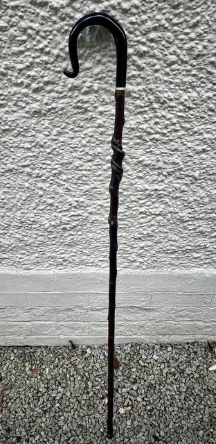 BUFFALO HORN SHEPHERDS Crook On A twisted Hazel Stick £95.00 - PicClick UK