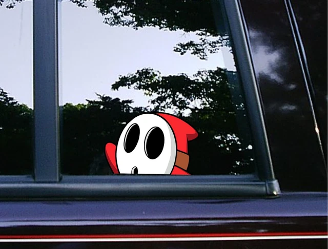 SHY GUY PEEK Peeker Peeking Window Vinyl Car Decals Anime Super Mario ...
