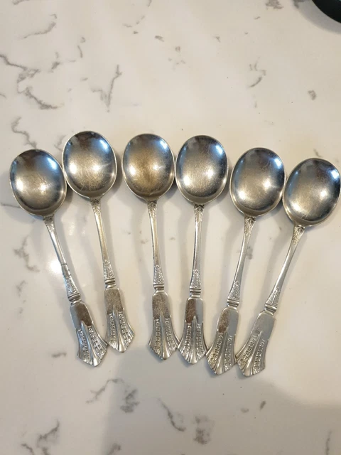 VINTAGE CROMIUM PLATE On Nickel Silver Desert Spoons X 6 £8.42 ...