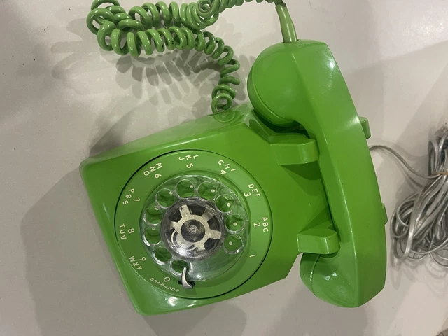 VINTAGE STROMBERG-CARLSON DESK Rotary Dial Telephone LIME GREEN 1977 £ ...