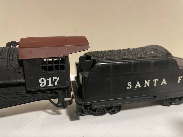 AHM POWERED 0-8-0 Santa Fe Steam Engine Locomotive Ho Scale Excellent ...