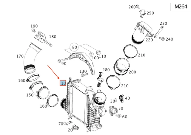 MERCEDES-BENZ GLE W167 intercooler radiator A2640905300 NEW ORIGINAL £ ...