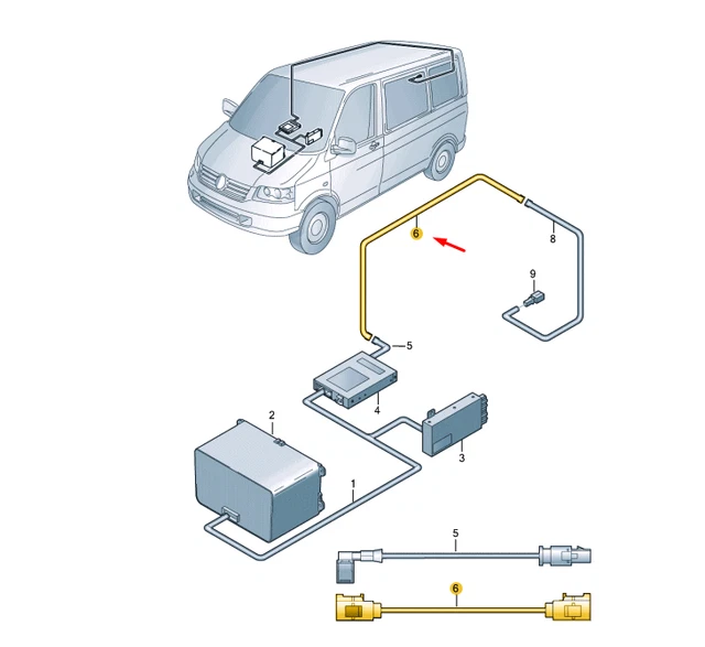 VW TRANSPORTER T5 câble de connexion aérienne 000098656A NEUF ...