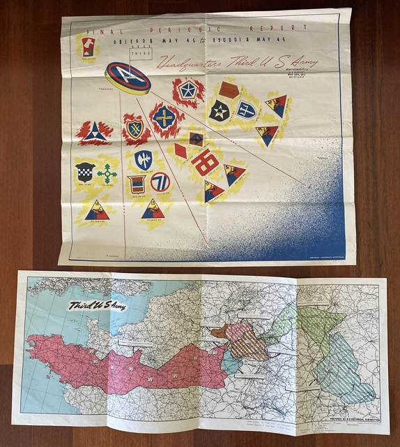 ORIGINAL 1945 WW2 Poster-3rd US Army - Whither And Map £183.94 ...
