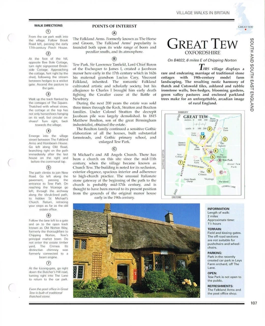 GREAT TEW OXFORDSHIRE Vintage Walking Route & Map circa 1991 #107 EUR 4 ...