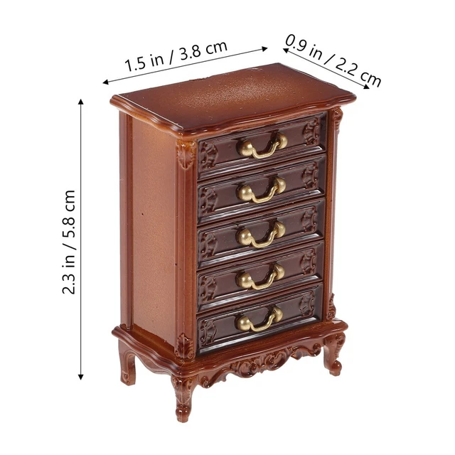 TINY FURNITURE MINIATURES Lovely Dollhouse Wooden Cabinet Decorative ...