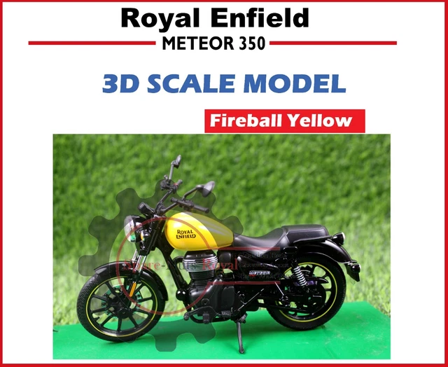 ROYAL ENFIELD &METEOR 350cc" "Fireball Yellow 3D" "Scale Model" £50.86 ...