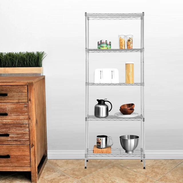 5 TIER WIRE Shelving Unit Metal Shelf Storage Organizer NSF Rack 14 ...