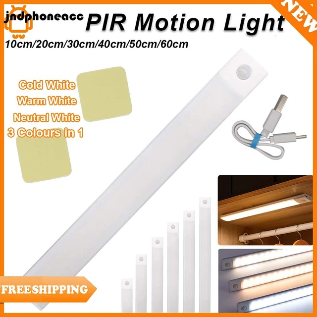 1/2/3/4PCS STRIP LIGHT LED PIR Motion Sensor Magnetic Cabinet Closet ...