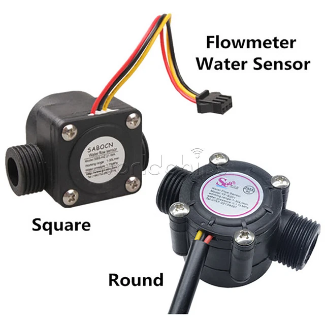 WATER FLOW SENSOR Fluid Flowmeter Switch G1/2 Counter 1-30L/min Meter ...