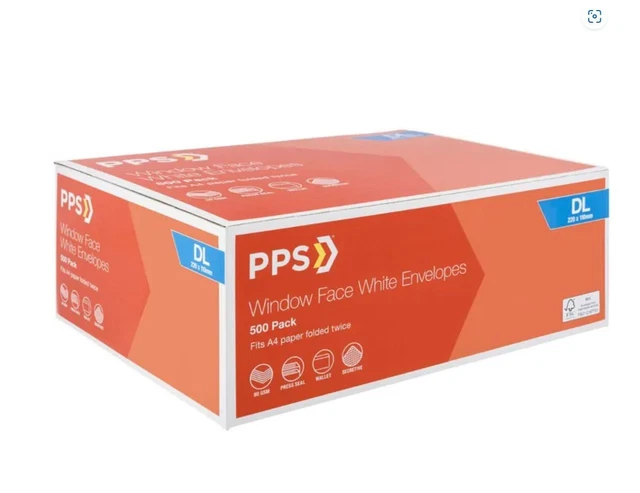 PPS WINDOW FACED DL White Envelopes 500 Pack $9.00 - PicClick AU