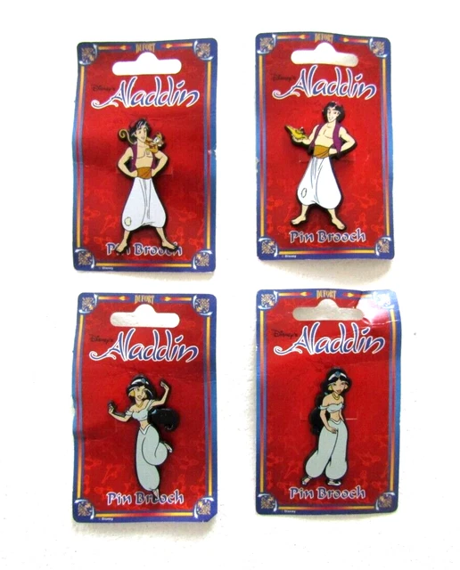 DISNEY ALADDIN FULL set of 8 Pin Badges Bundle of Dufort Pin Brooch Lot ...