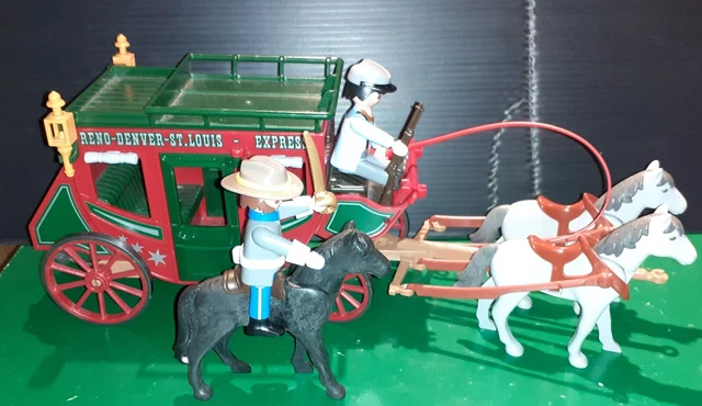 PLAYMOBIL CUSTOM ACW Guerre Secession Diligence Sudiste & Cav + 1 Fant ...