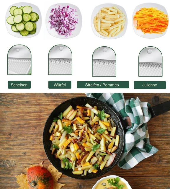 4IN1 MANDOLINE SLICER Vegetable Julienne Fruit Food Peeler Grater Tool ...