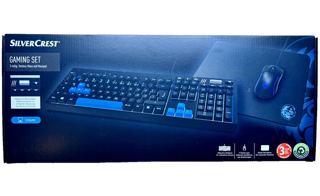 SILVERCREST GAMING SET mit Tastatur Maus Mauspad 3-teilig - Neu & OVP ...