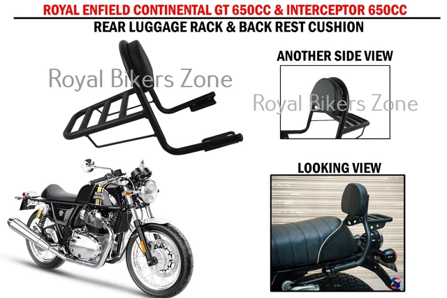 ROYAL ENFIELD GT650CC & Interceptor650cc "Rear Luggage Rack & Back Rest ...
