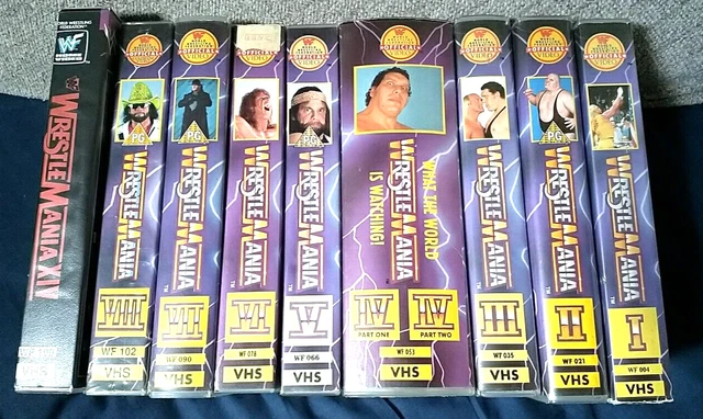 WWF WRESTLING VHS Video Bundle x9 - 1980-90's WrestleMania #1,2,3,4,5,6 ...
