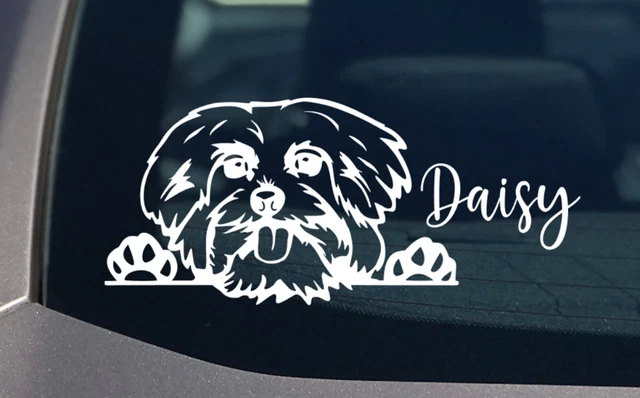 PEEKING MALTESE DOG Car Decal Vinyl Sticker Window Personalize Maltese ...
