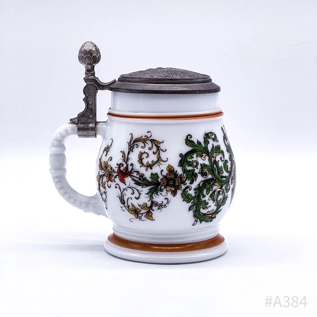 VINTAGE BMF BIERSEIDEL Bierkrug mit Zinndeckel Made in W. Germany ...