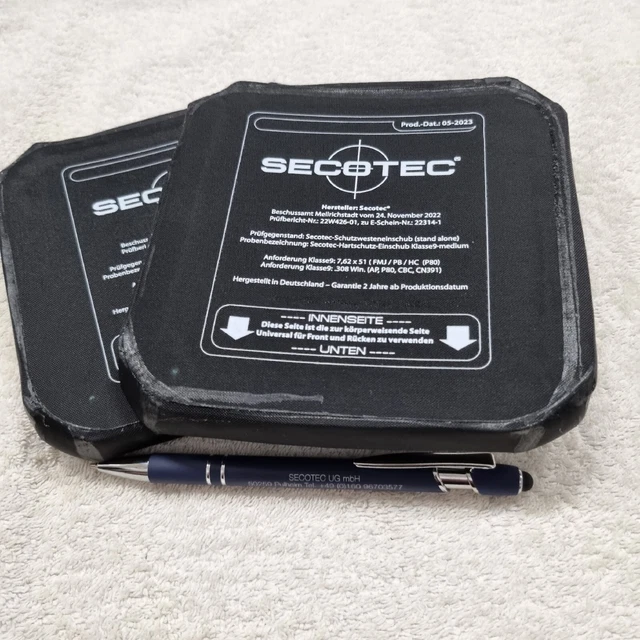 SECOTEC® - 1 Set SK4 -ballistische, schußsichere Platte- 2 Stück für ...