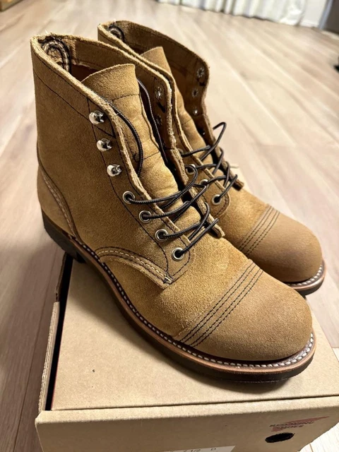 RED WING MENS US7.5 D Iron Ranger Work Boots 8083 Brown Hawthorne Cap ...