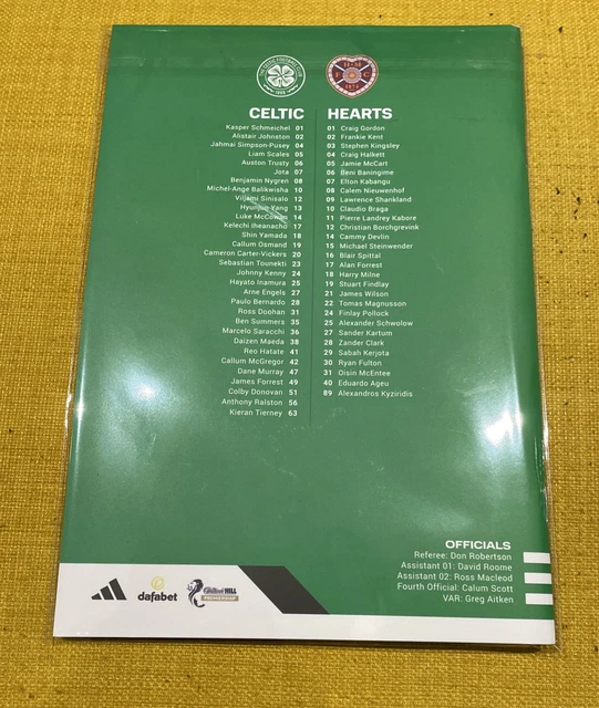 SPL CELTIC V Hearts 7 December 2025 Match Programme £5.00 - PicClick UK
