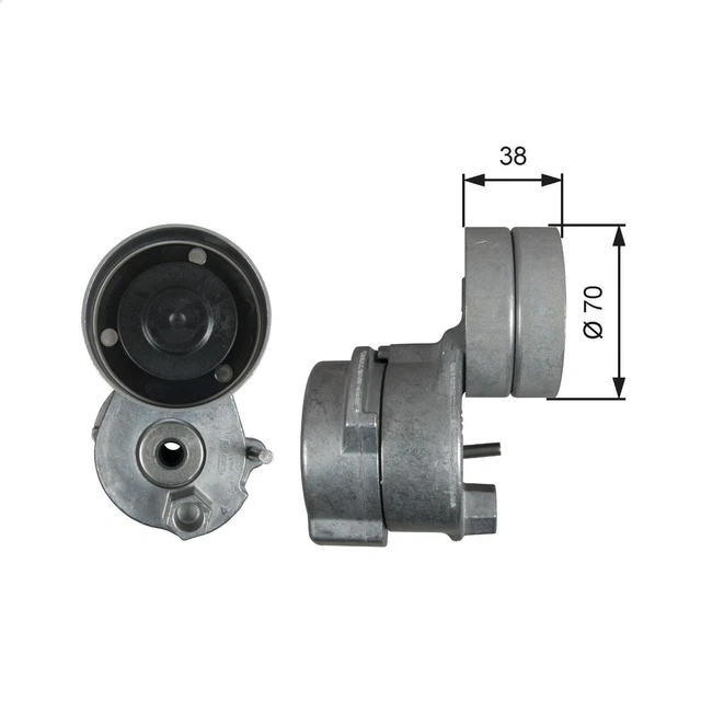 TENSIONER LEVER, V-RIBBED belt GATES T38680 for VOLVO FE 7.146 2009 ...