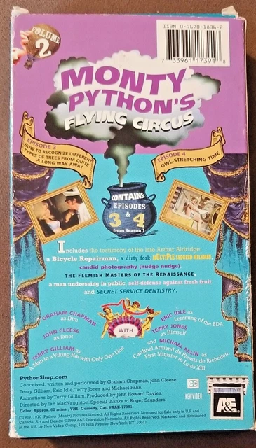 2 VINTAGE MONTY Python VHS Movies Flying Circus Vol 2 Live at Hollywood ...
