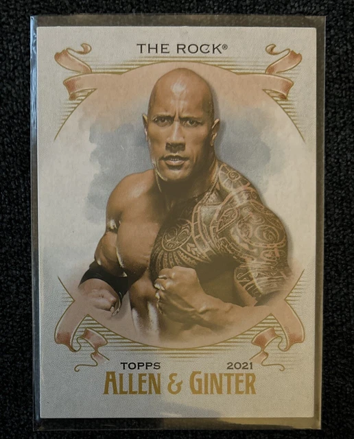 CARTE DE LUTTE Dwayne THE ROCK Johnson 2021 Topps Heritage Allen ...