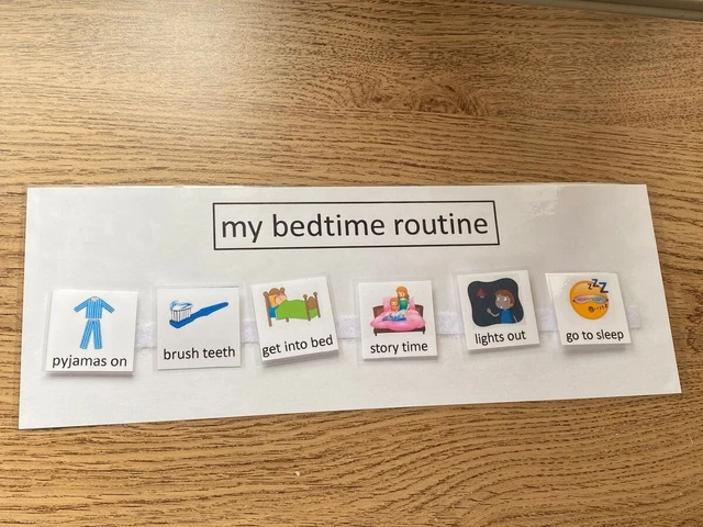 BEDTIME ROUTINE BOARD And 24 Pecs/picture Cards Autism/asd/special ...
