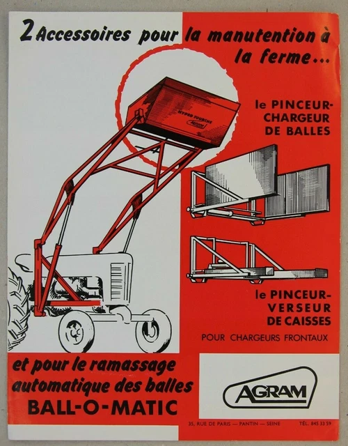PROSPECTUS BROCHURE AGRAM BALL-O-MAT tractor traktor prospectt ...