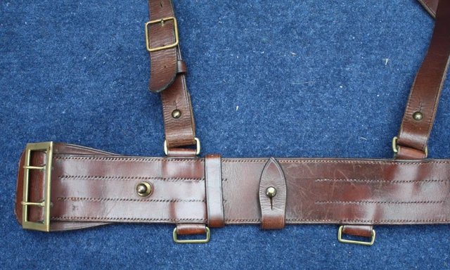 WW1 BRITISH ARMY Officers Sam Browne Belt & Double matching Cross ...